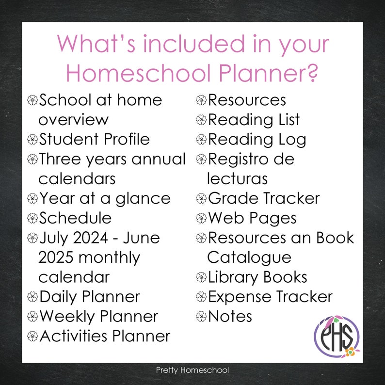 Printable Homeschool Planner, 2024 2025, Lesson Planner, Homeschool ...