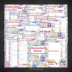 Printable Homeschool Planner 2025-2026 | Lesson Planner for Multiple ...