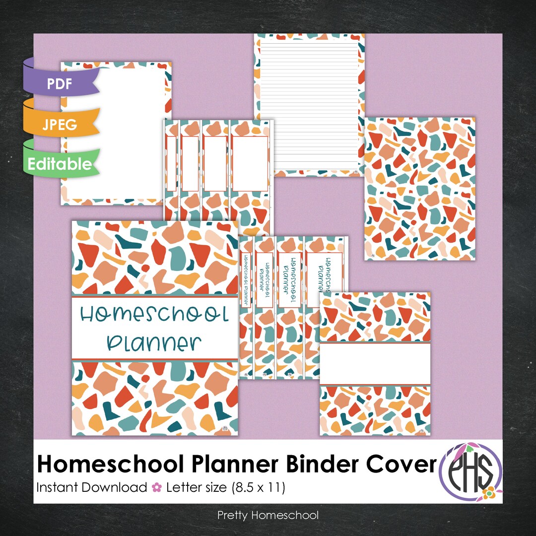 Printable Homeschool Planner Binder Cover, Editable Binder Cover ...