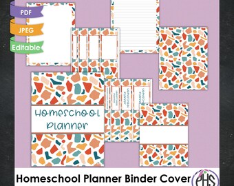 Printable Homeschool Planner Binder Cover, Editable Binder Cover ...