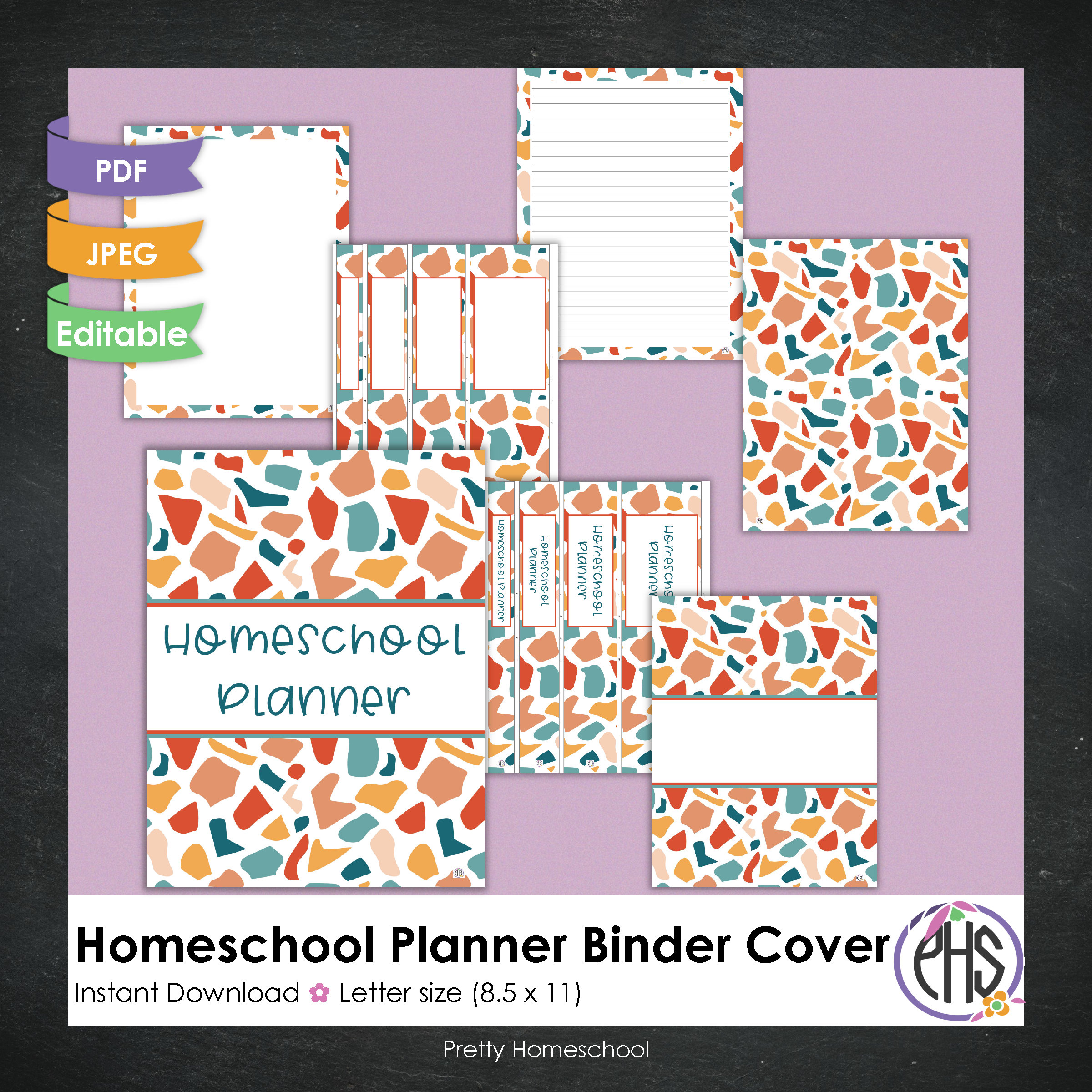 Printable Homeschool Planner Binder Cover, Editable Binder Cover ...