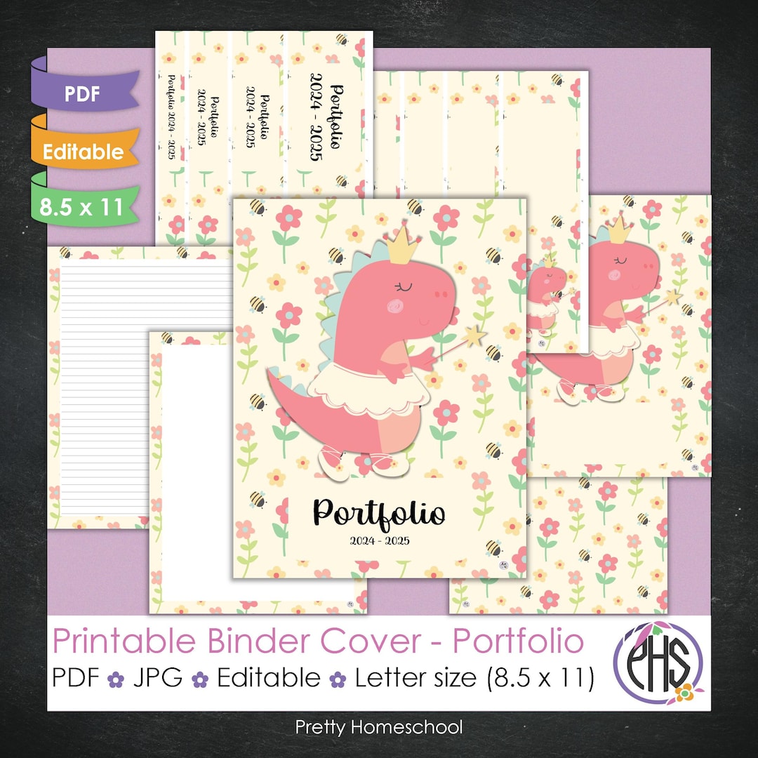 Editable and Printable Homeschool Portfolio Binder Covers and Spines ...