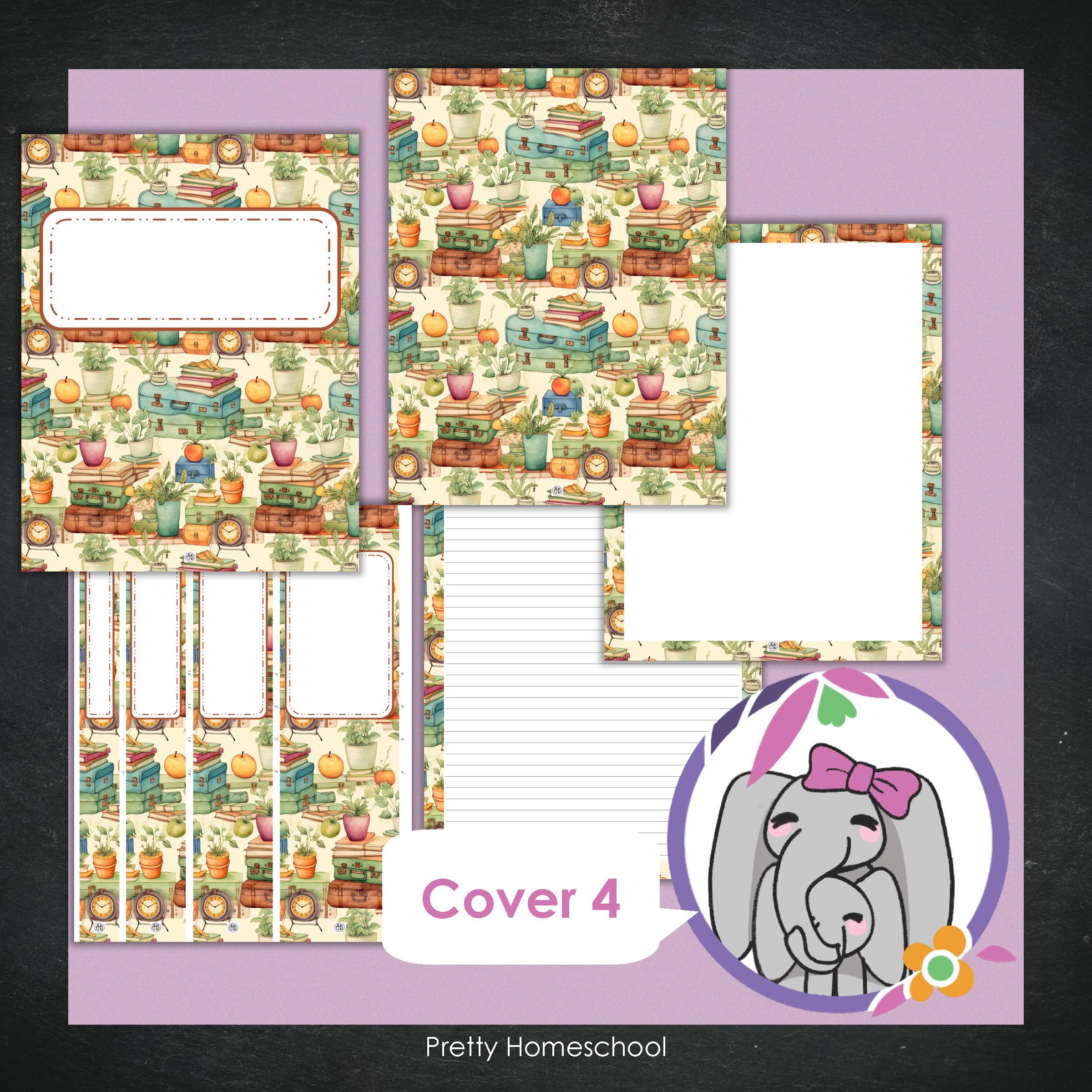 Printable and Editable Binder Covers and Spines - Vintage School Theme ...