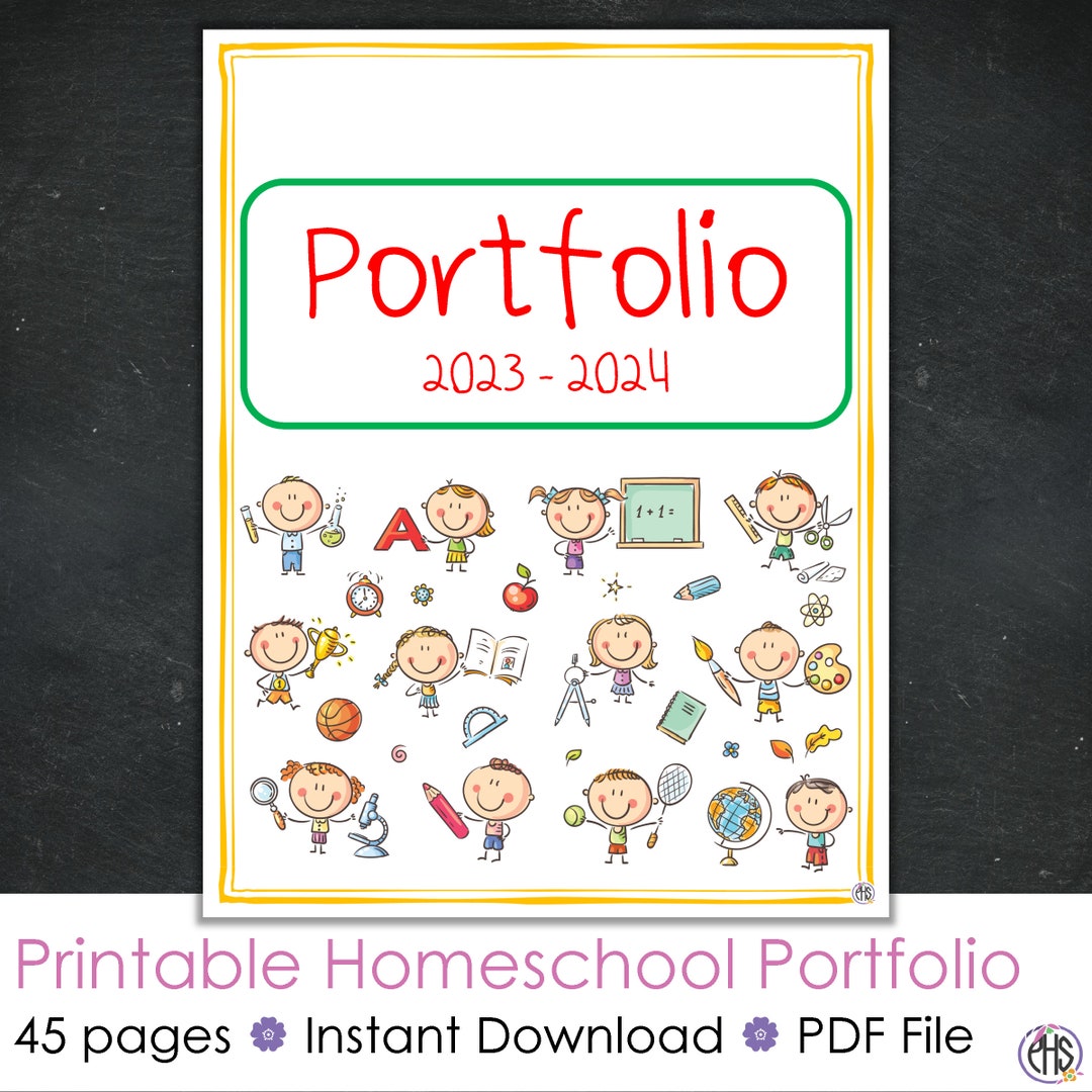 Printable Homeschool Portfolio, End of Year Progress Report, Homeschool ...