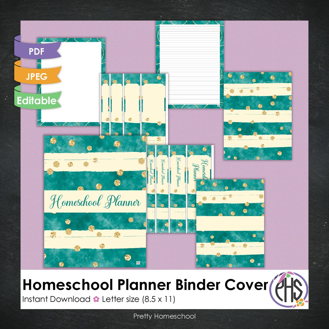 Printable Homeschool Planner Binder Cover, Editable Binder Cover ...