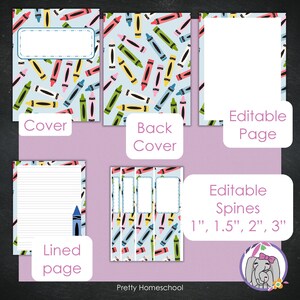 Printable and Editable Binder Covers and Spines - School Stationary ...