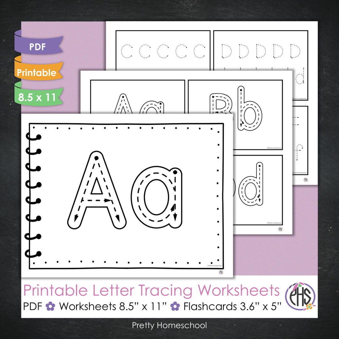 Printable Letter Tracing Worksheet and Flashcards - Handwriting ...