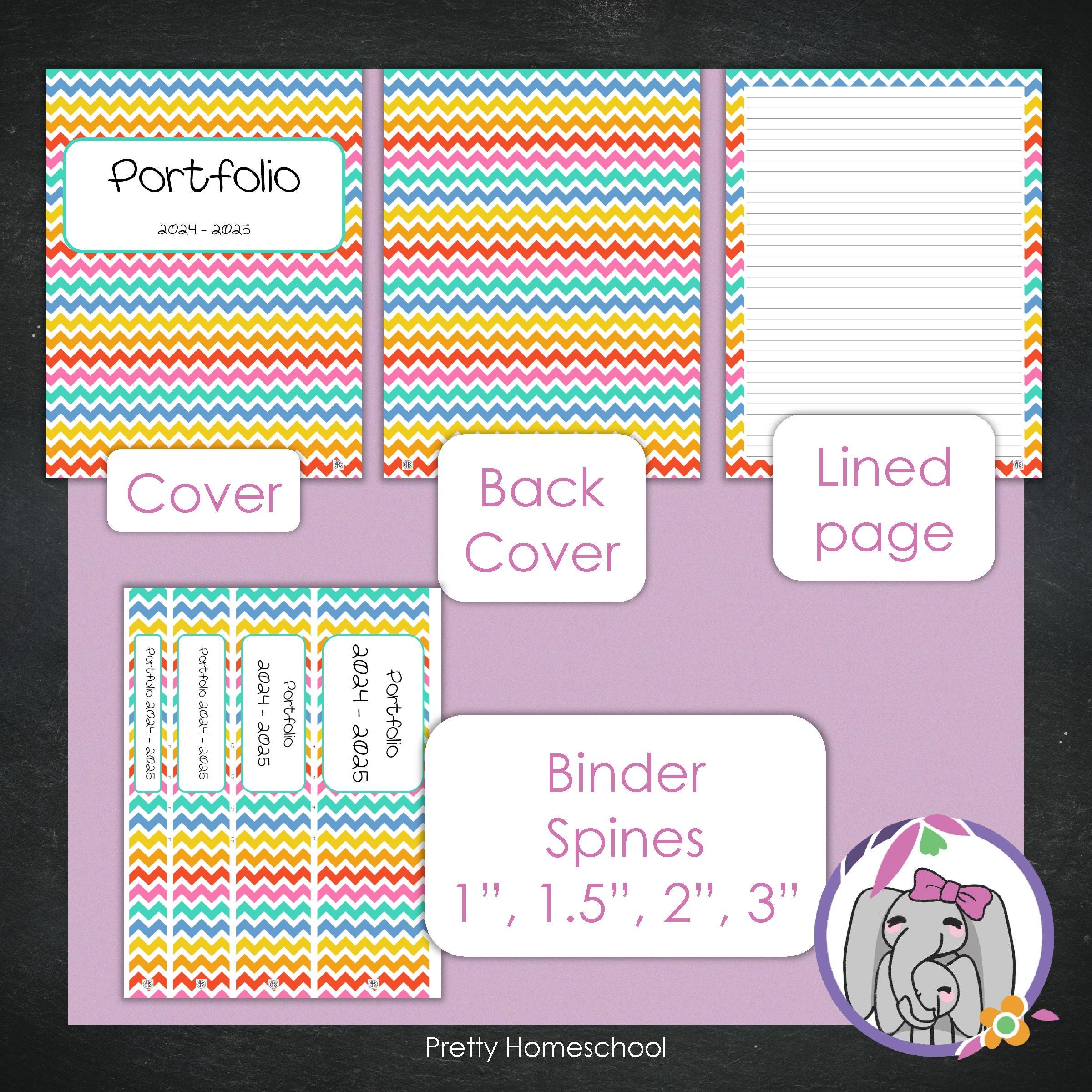 Editable and Printable Homeschool Portfolio Binder Covers and Spines ...