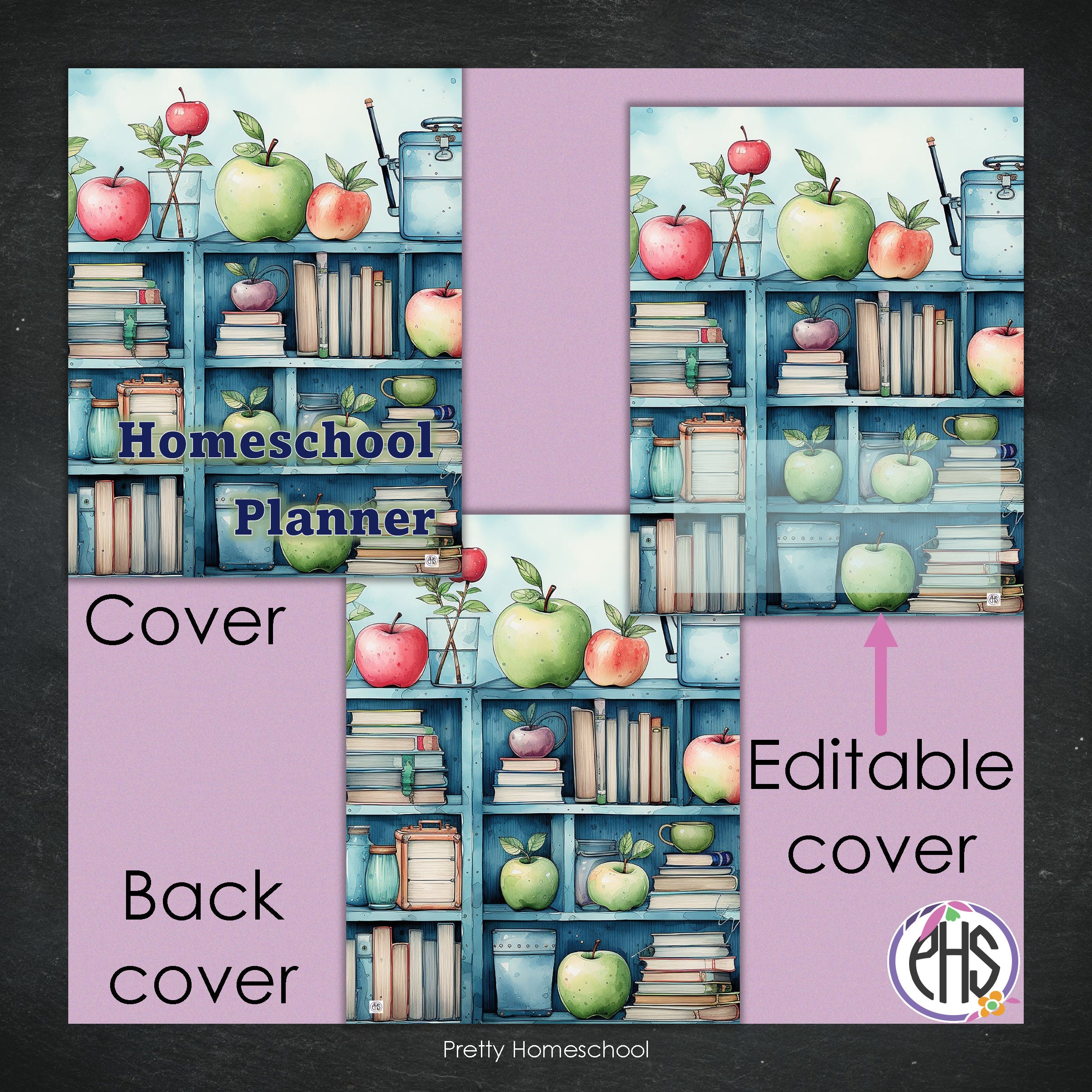 Printable Homeschool Planner Binder Cover, Editable Binder Cover ...
