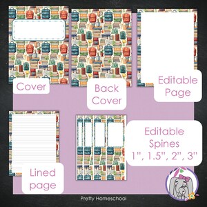 Printable and Editable Binder Covers and Spines - Vintage School Theme ...