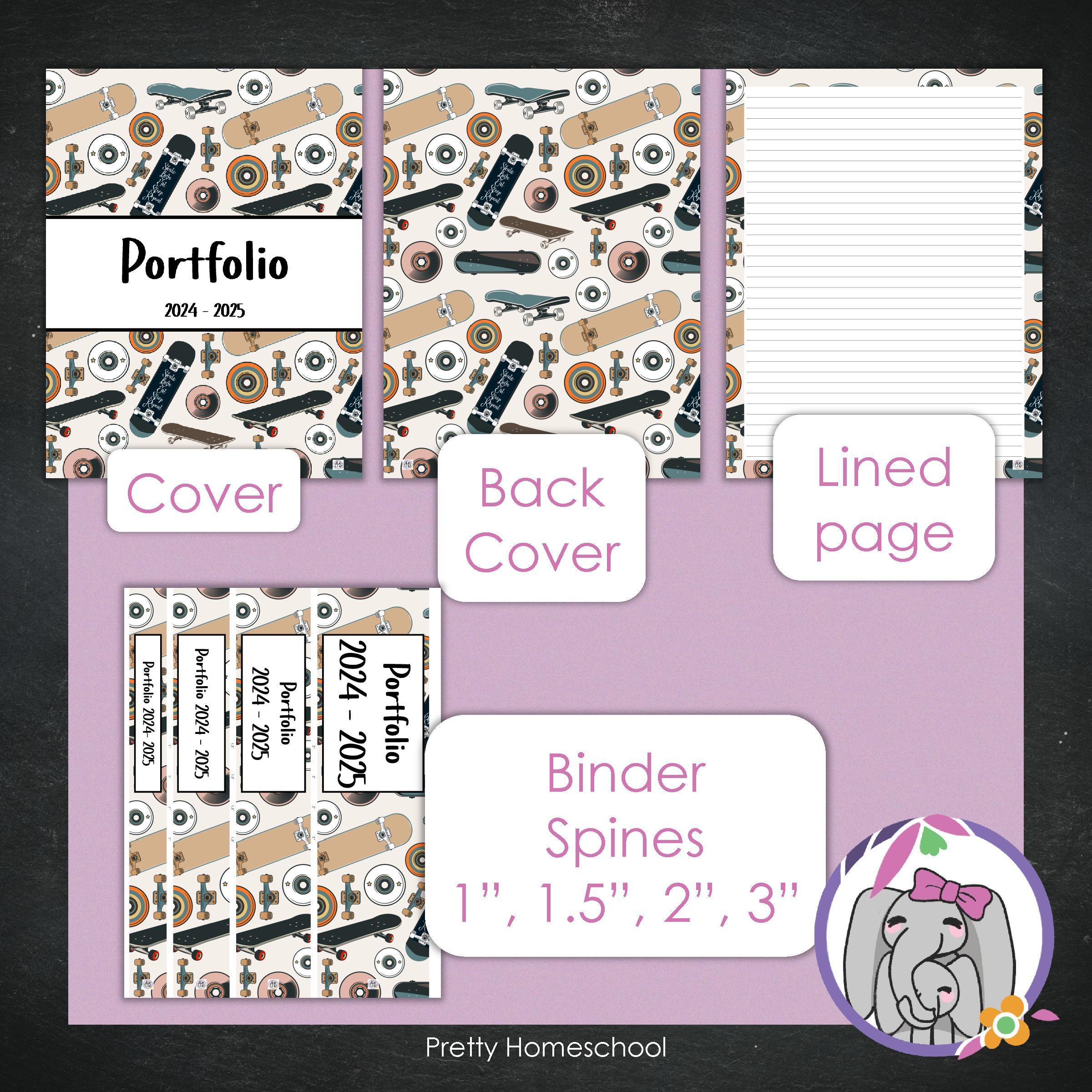 Editable and Printable Homeschool Portfolio Binder Covers and Spines ...