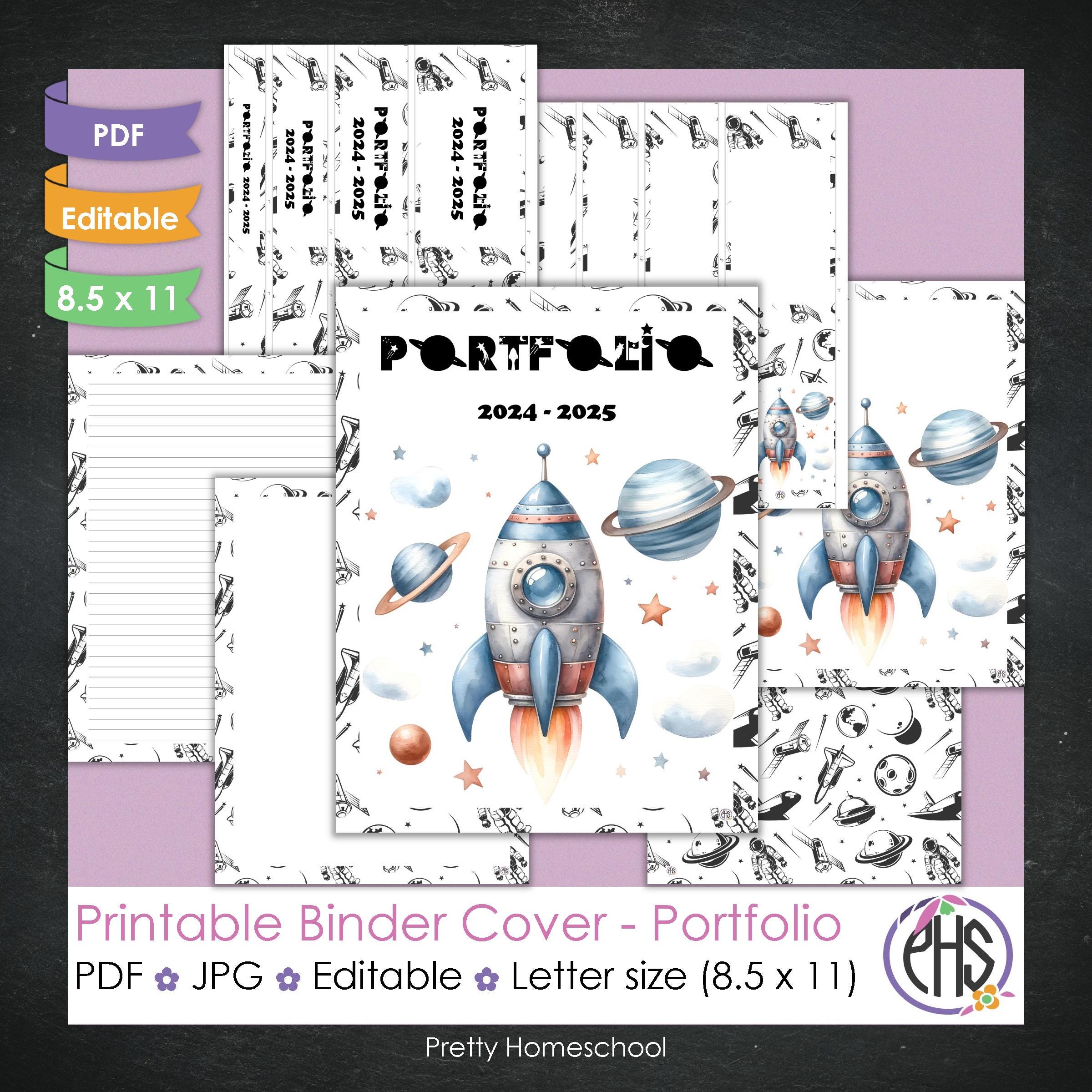 Editable and Printable Homeschool Portfolio Binder Covers and Spines ...