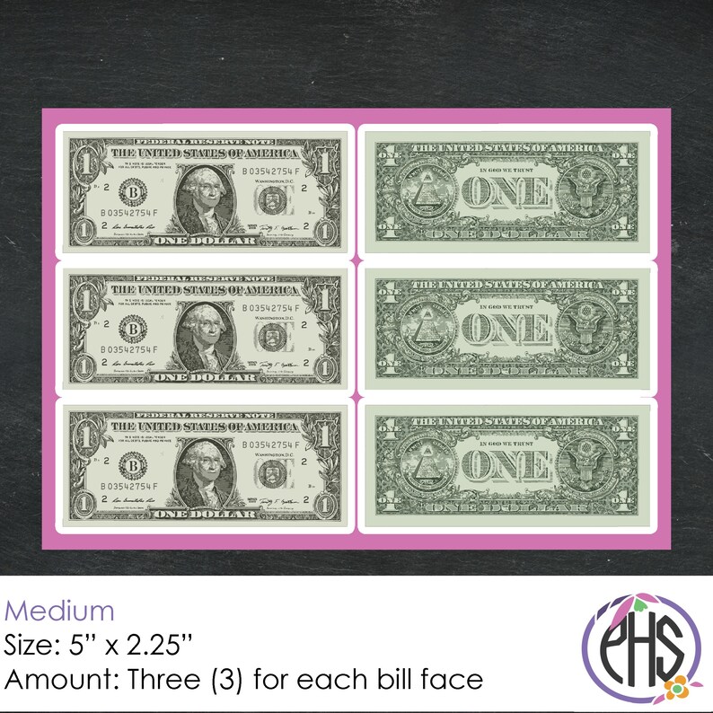 One Dollar Bill Stickers - Math Stickers - Educational Stickers - Homeschool Math Activities ...