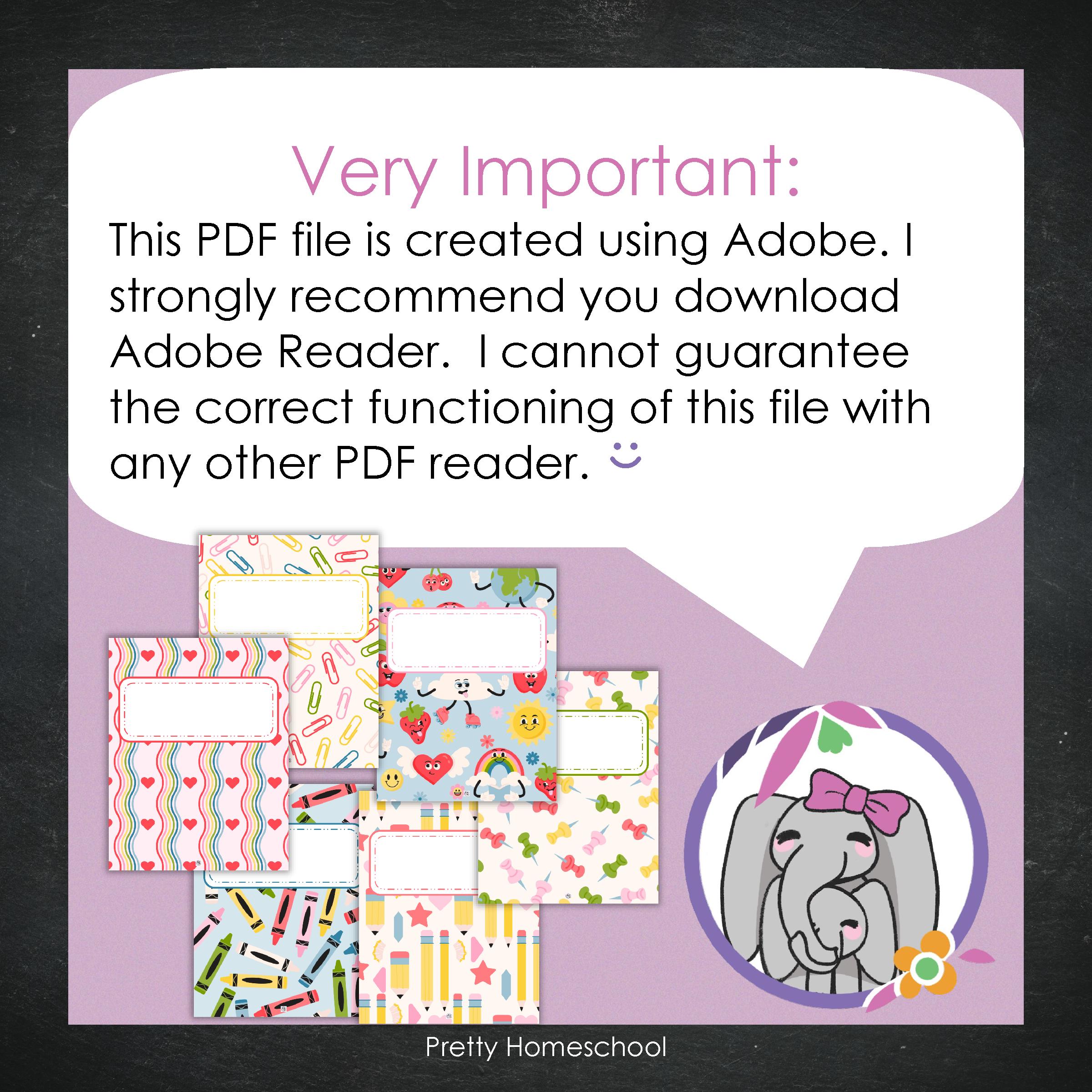 Printable and Editable Binder Covers and Spines - School Stationary ...