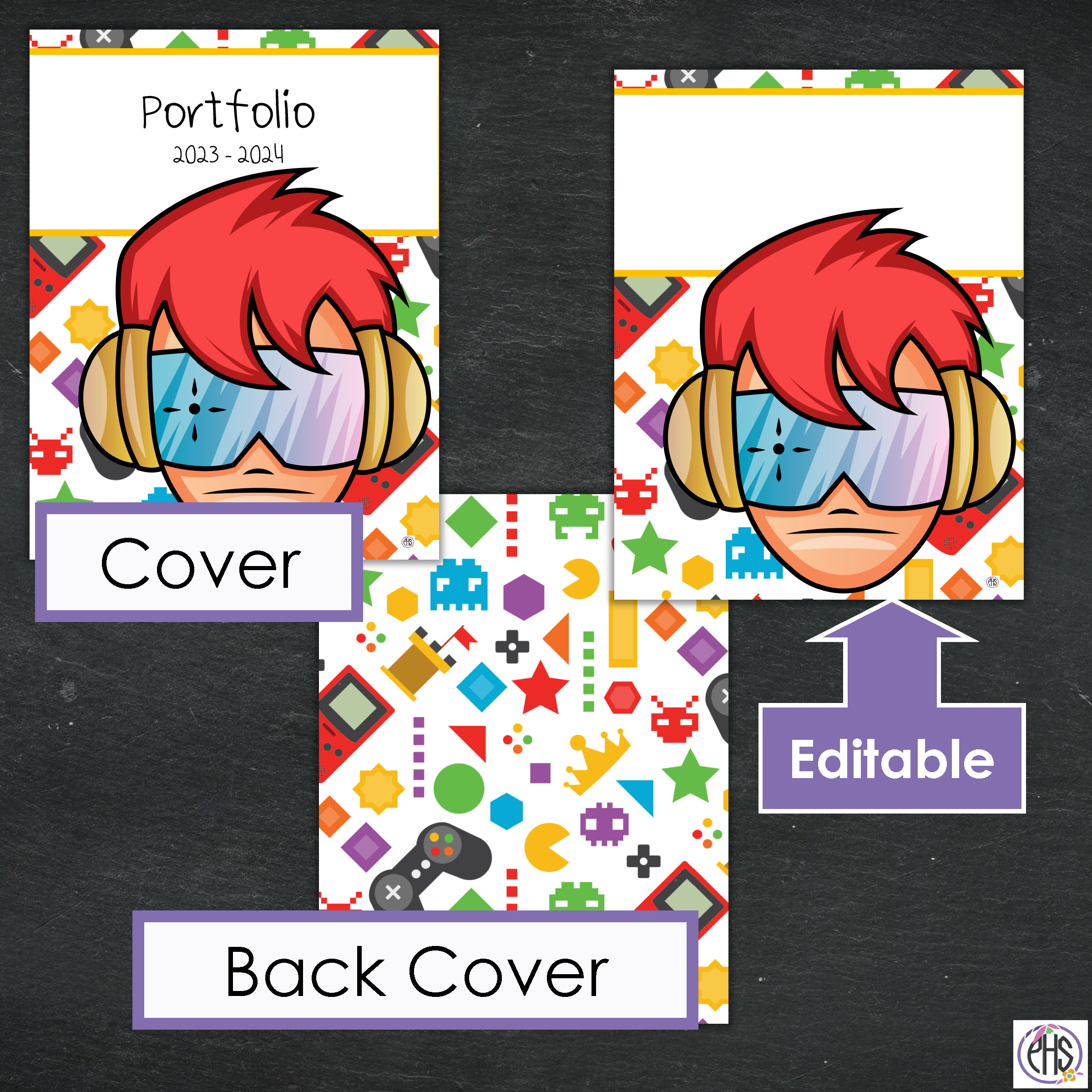 Printable Homeschool Portfolio Binder Cover, Editable Binder Cover ...