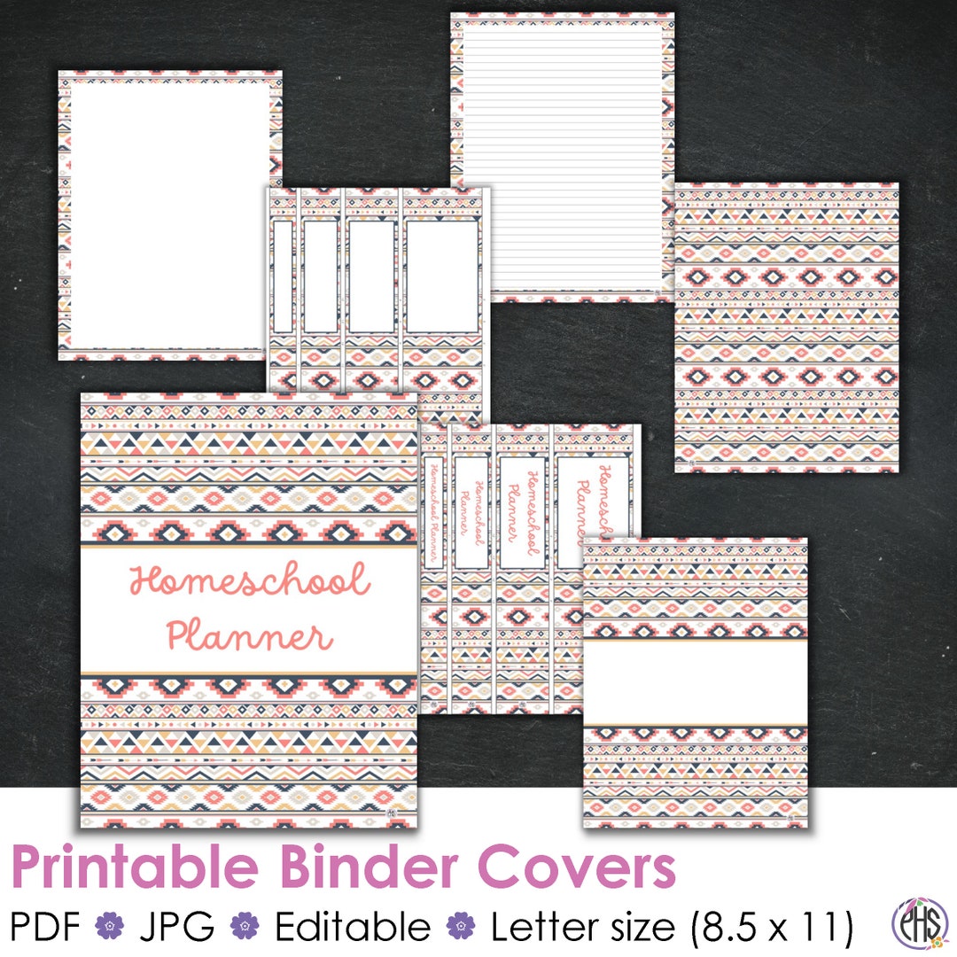 Printable Homeschool Planner Binder Cover Editable Binder - Etsy