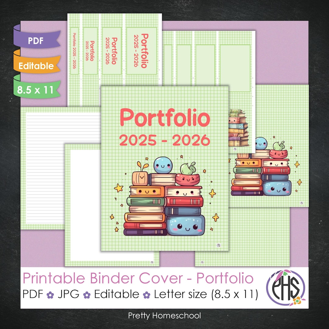 Homeschool Portfolio Binder 2025–2026 | Editable and Printable Binder ...