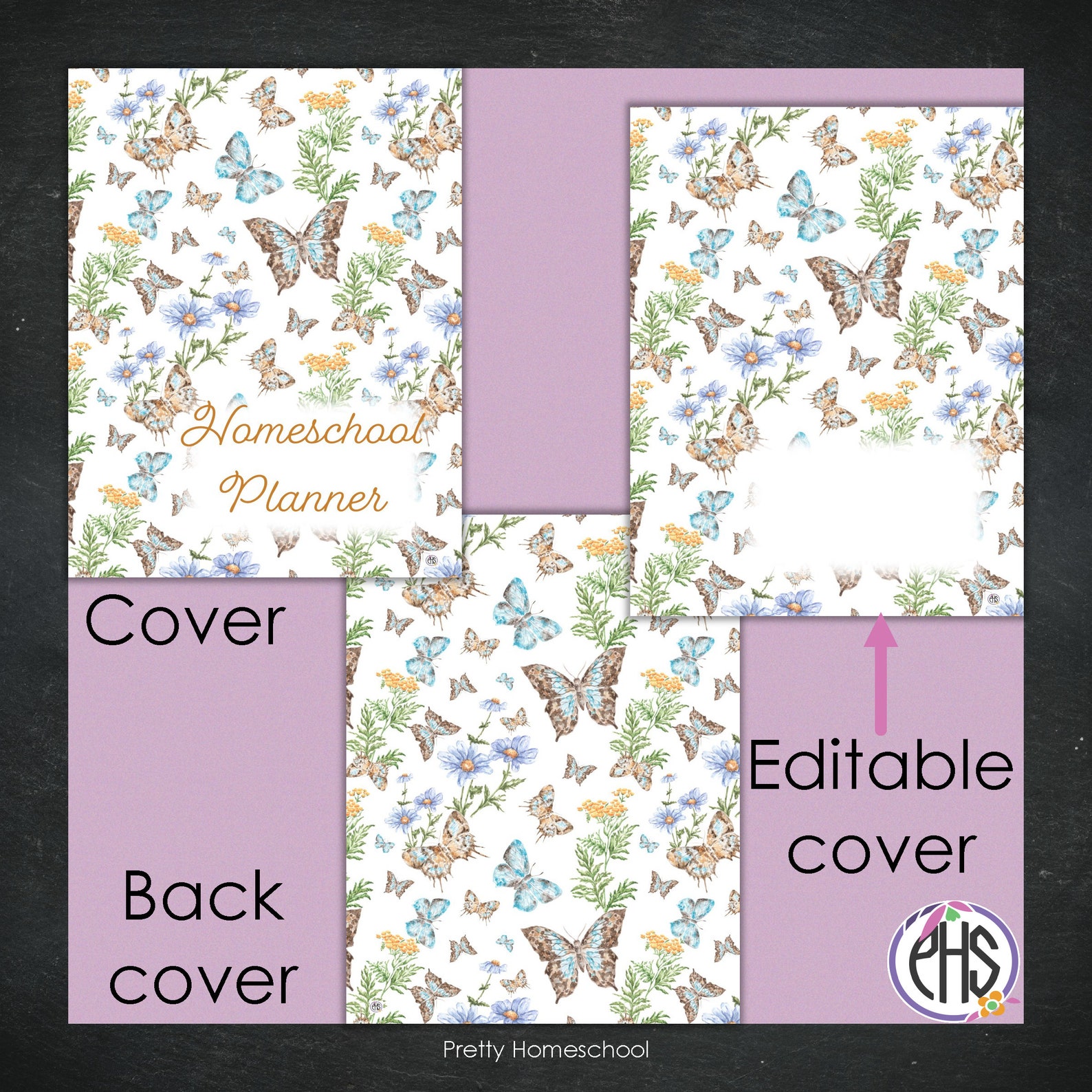 Printable Homeschool Planner Binder Cover, Editable Binder Cover ...
