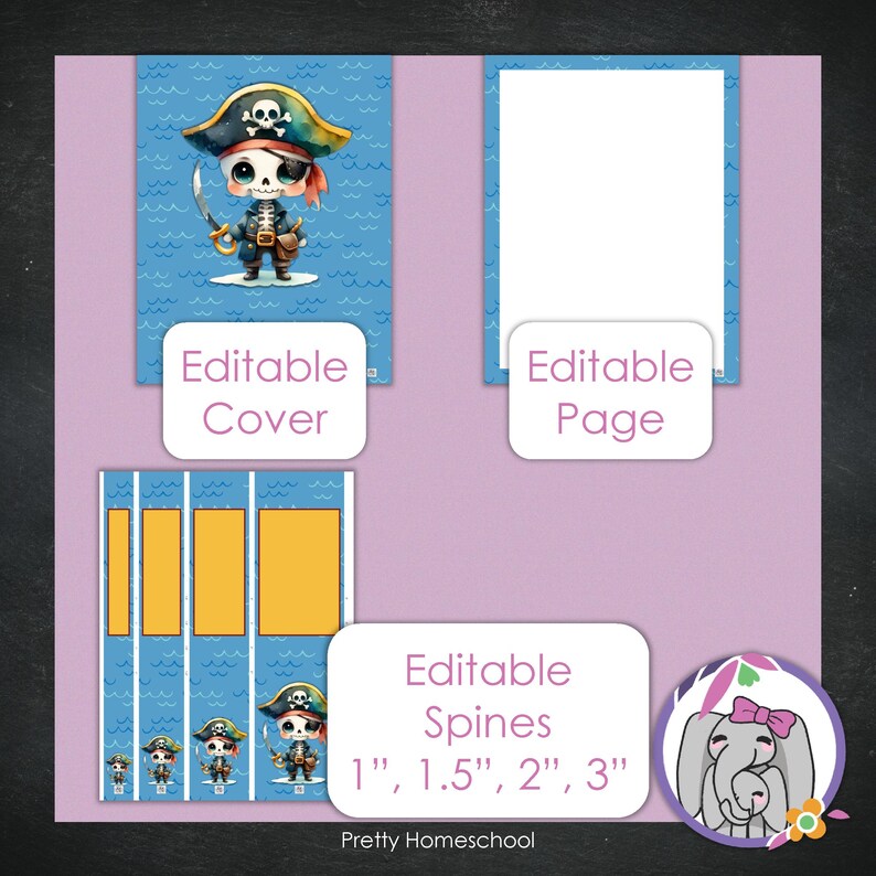 Editable and Printable Homeschool Portfolio Binder Covers and Spines ...