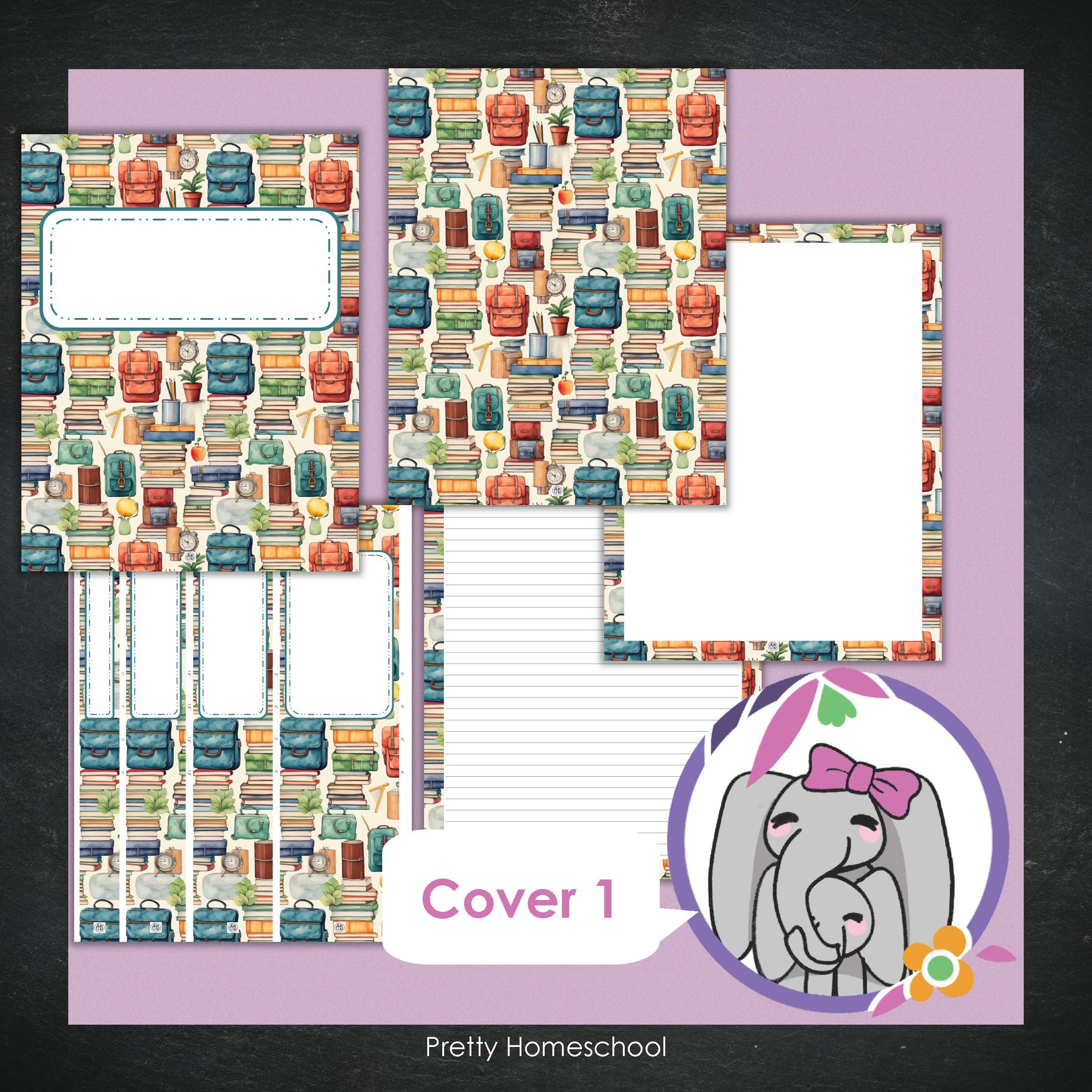 Printable and Editable Binder Covers and Spines - Vintage School Theme ...