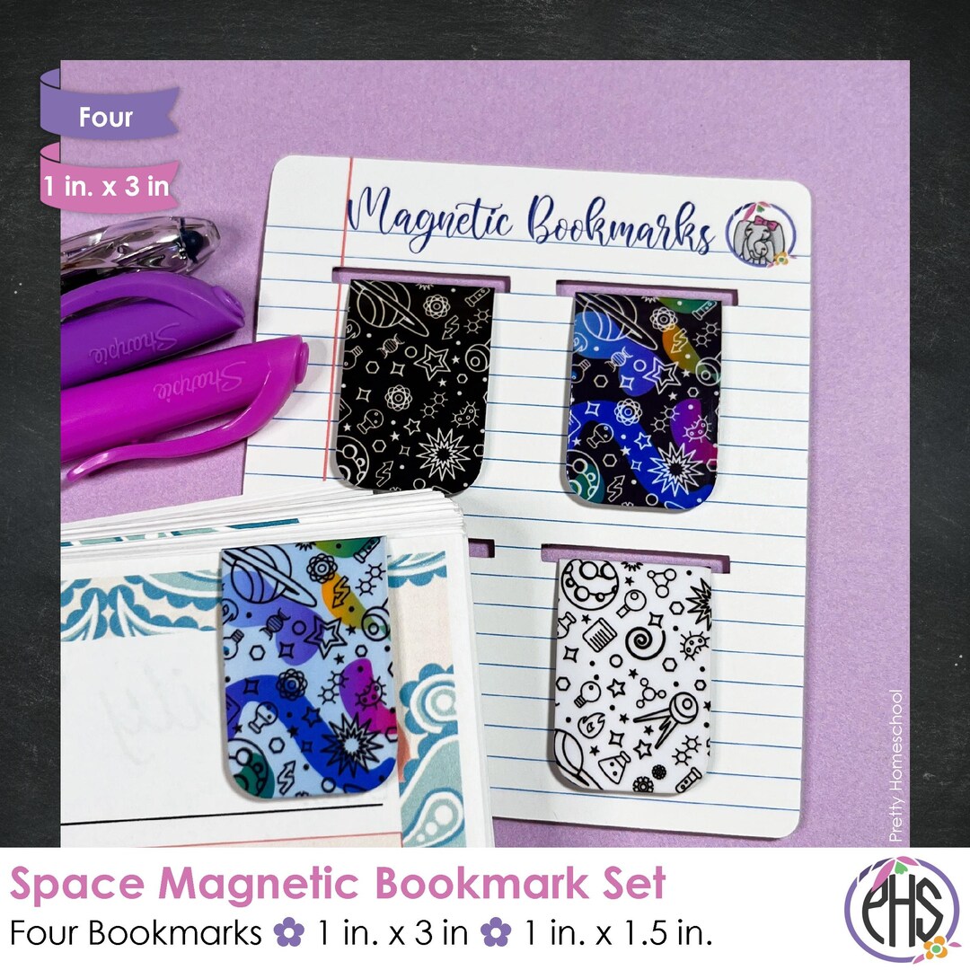 Science Pattern Four Magnetic Bookmark Set, Planner Accessories, Page ...