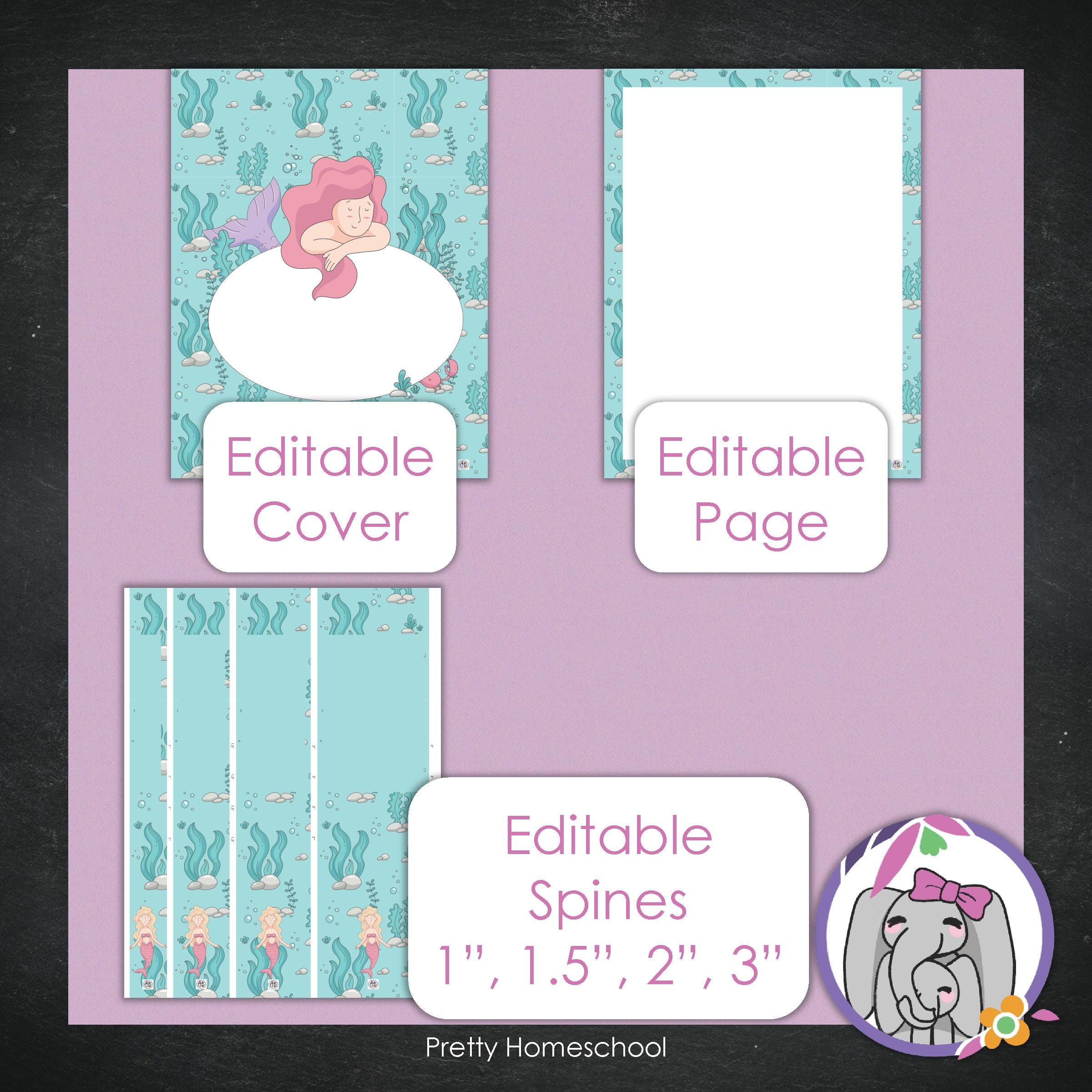 Editable and Printable Homeschool Portfolio Binder Covers and Spines ...