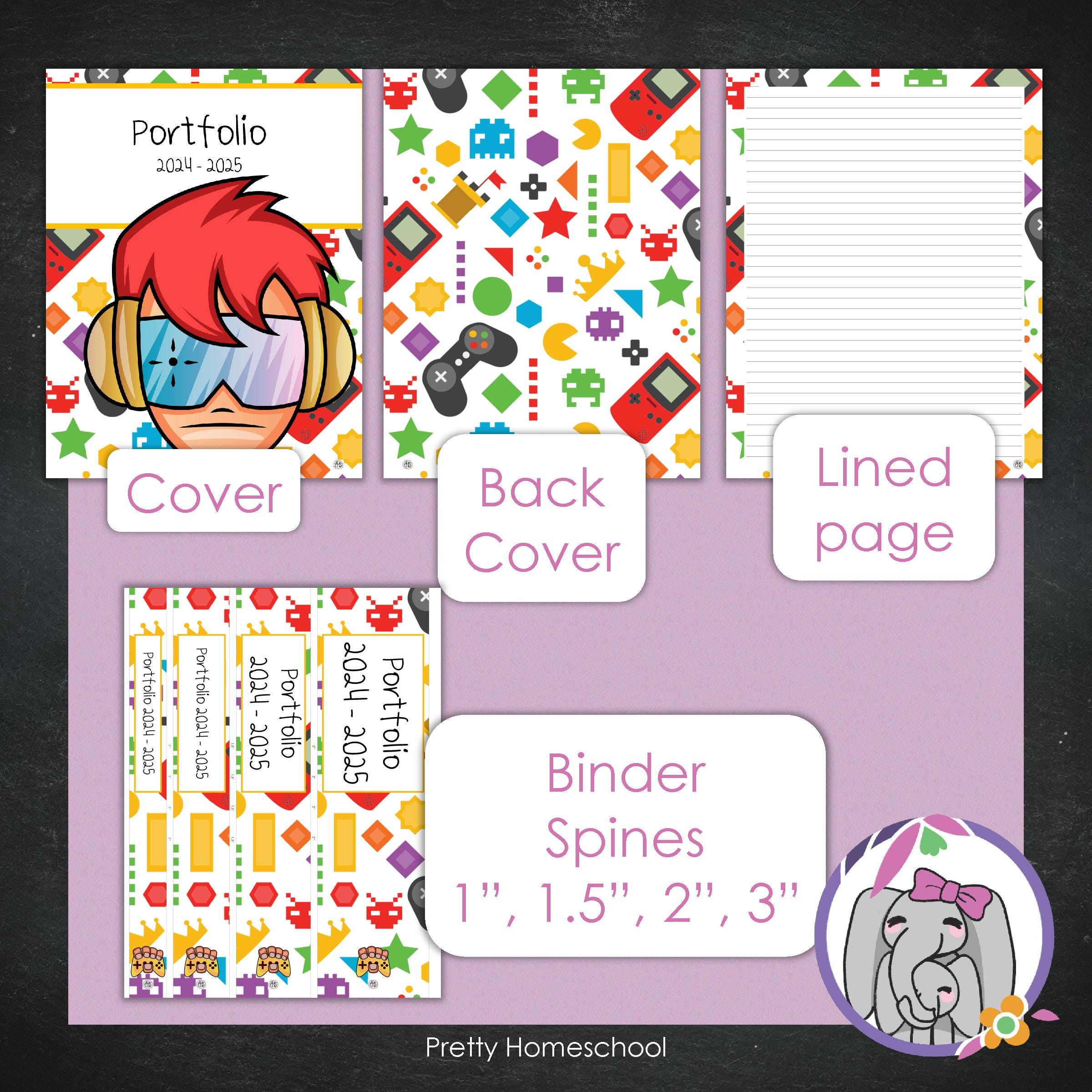 Editable and Printable Homeschool Portfolio Binder Covers and Spines ...