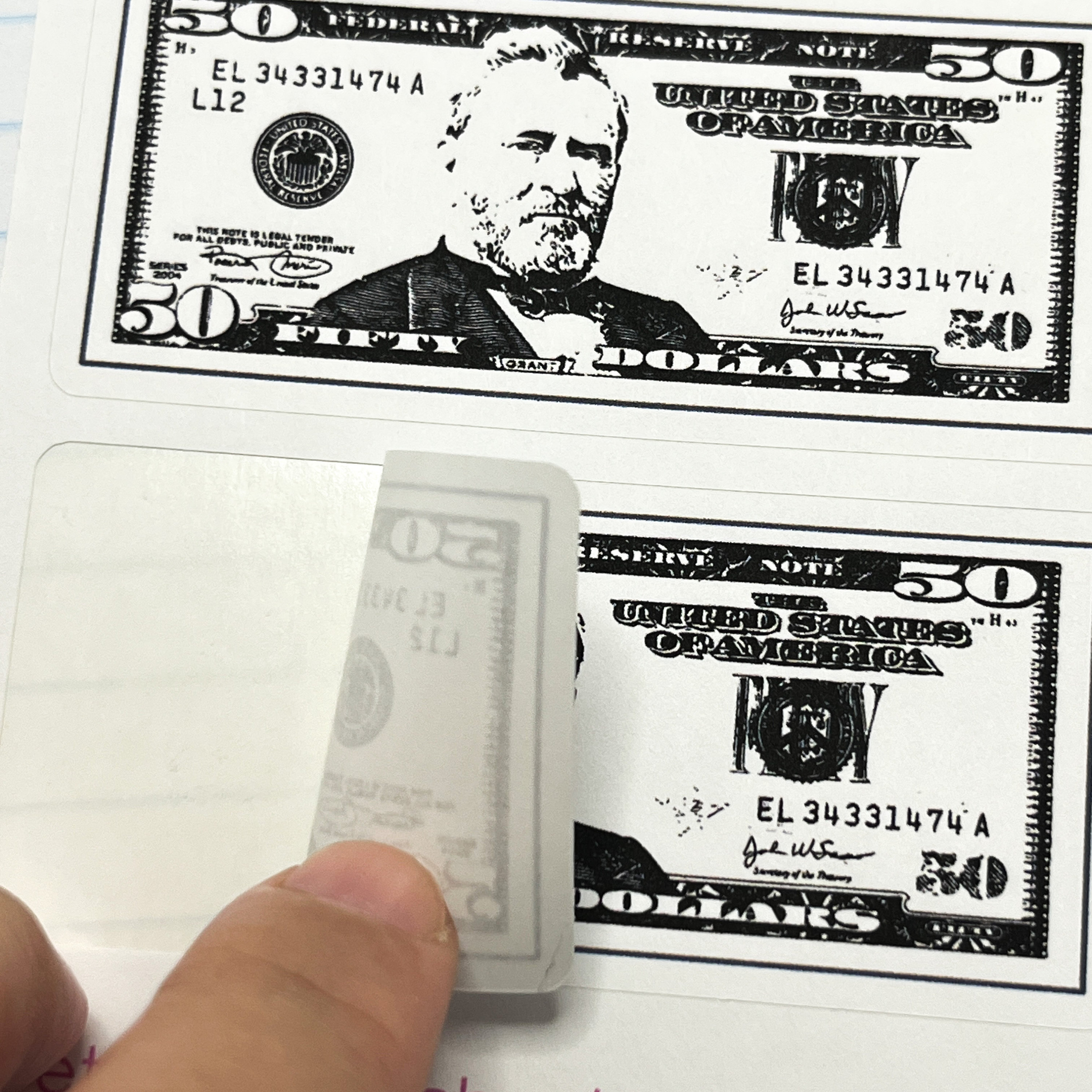 Black and White Fifty Dollar Bill Stickers Money Stickers - Etsy