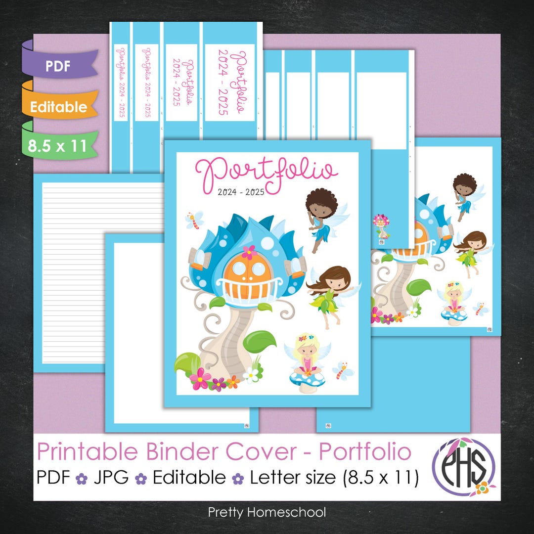 Editable and Printable Homeschool Portfolio Binder Covers and Spines ...