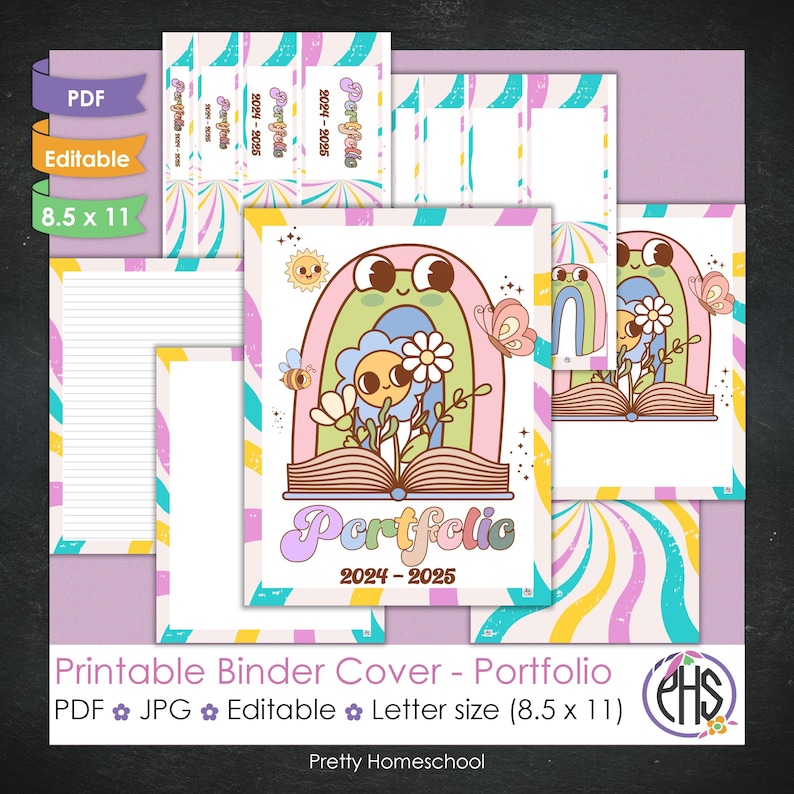 Editable and Printable Homeschool Portfolio Binder Covers and Spines ...