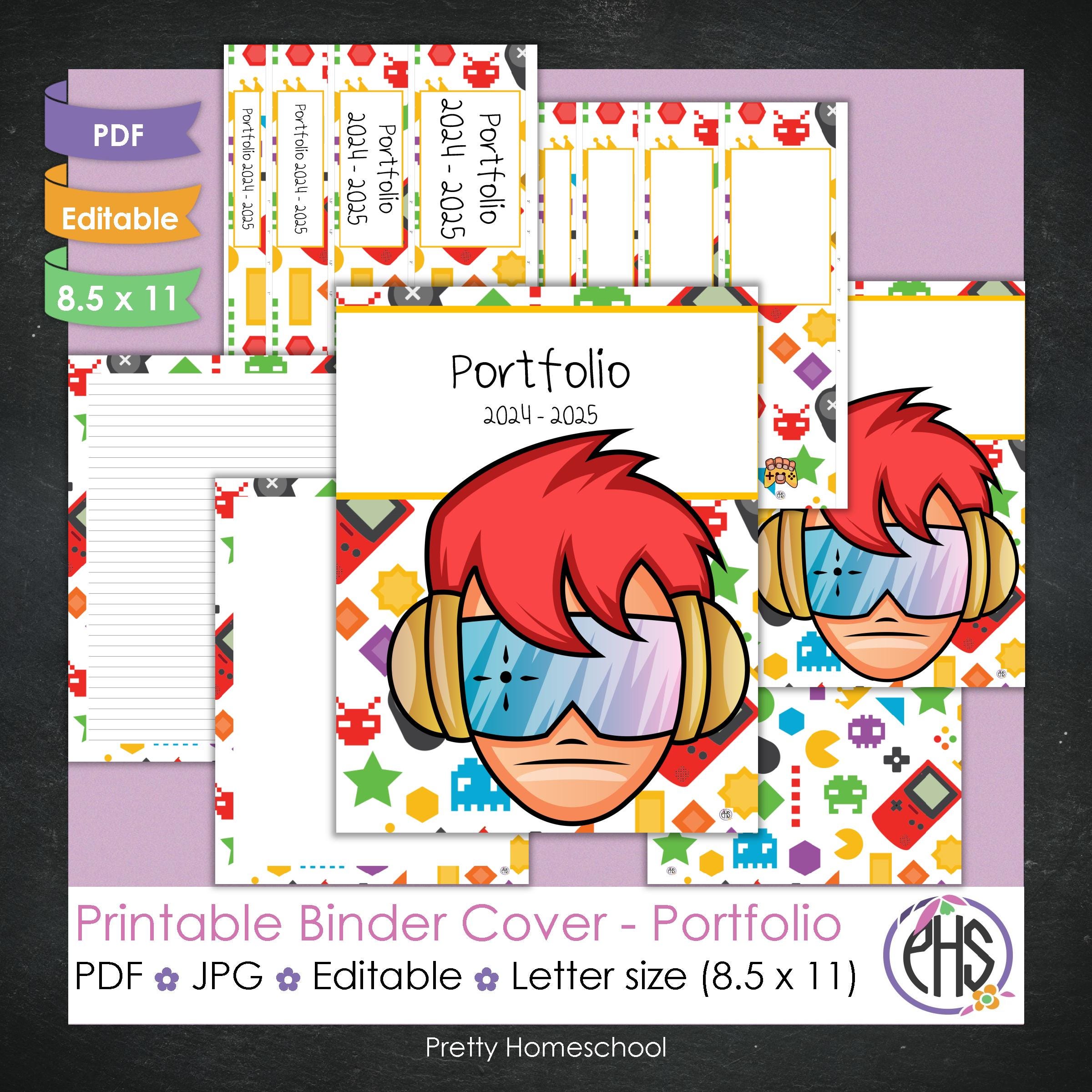 Editable and Printable Homeschool Portfolio Binder Covers and Spines ...