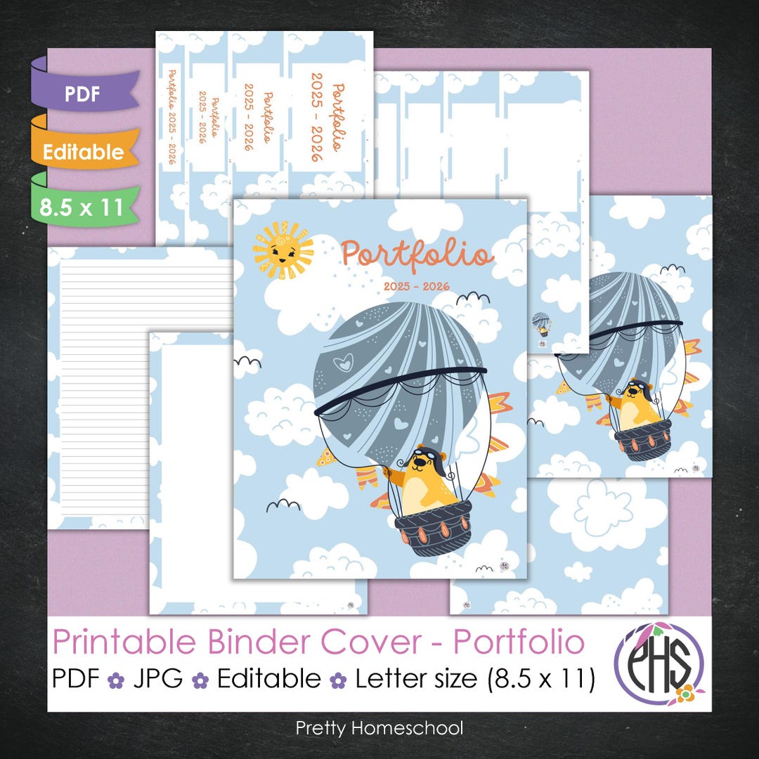 Homeschool Portfolio Binder 2025–2026 | Editable and Printable Binder ...