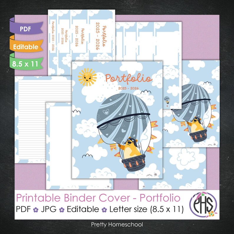 Homeschool Portfolio Binder 2025–2026 | Editable and Printable Binder ...