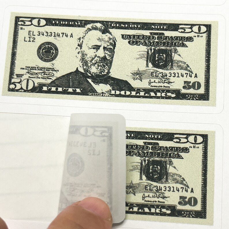Fifty Dollar Bill Stickers - Money Stickers - Math Stickers ...