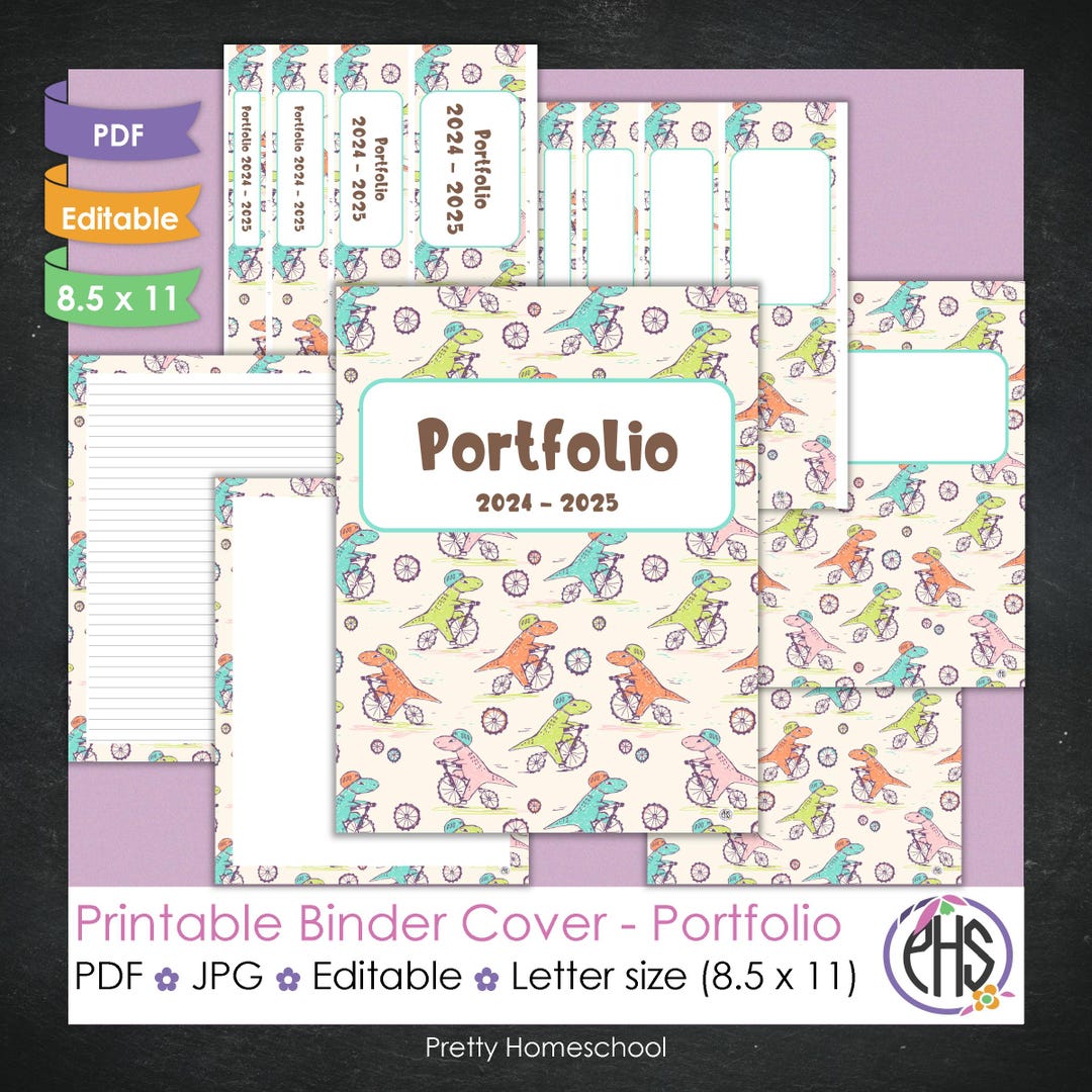 Editable and Printable Homeschool Portfolio Binder Covers and Spines ...