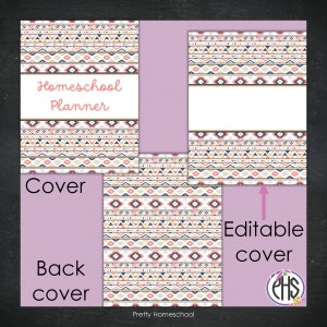 Printable Homeschool Planner Binder Cover, Editable Binder Cover ...