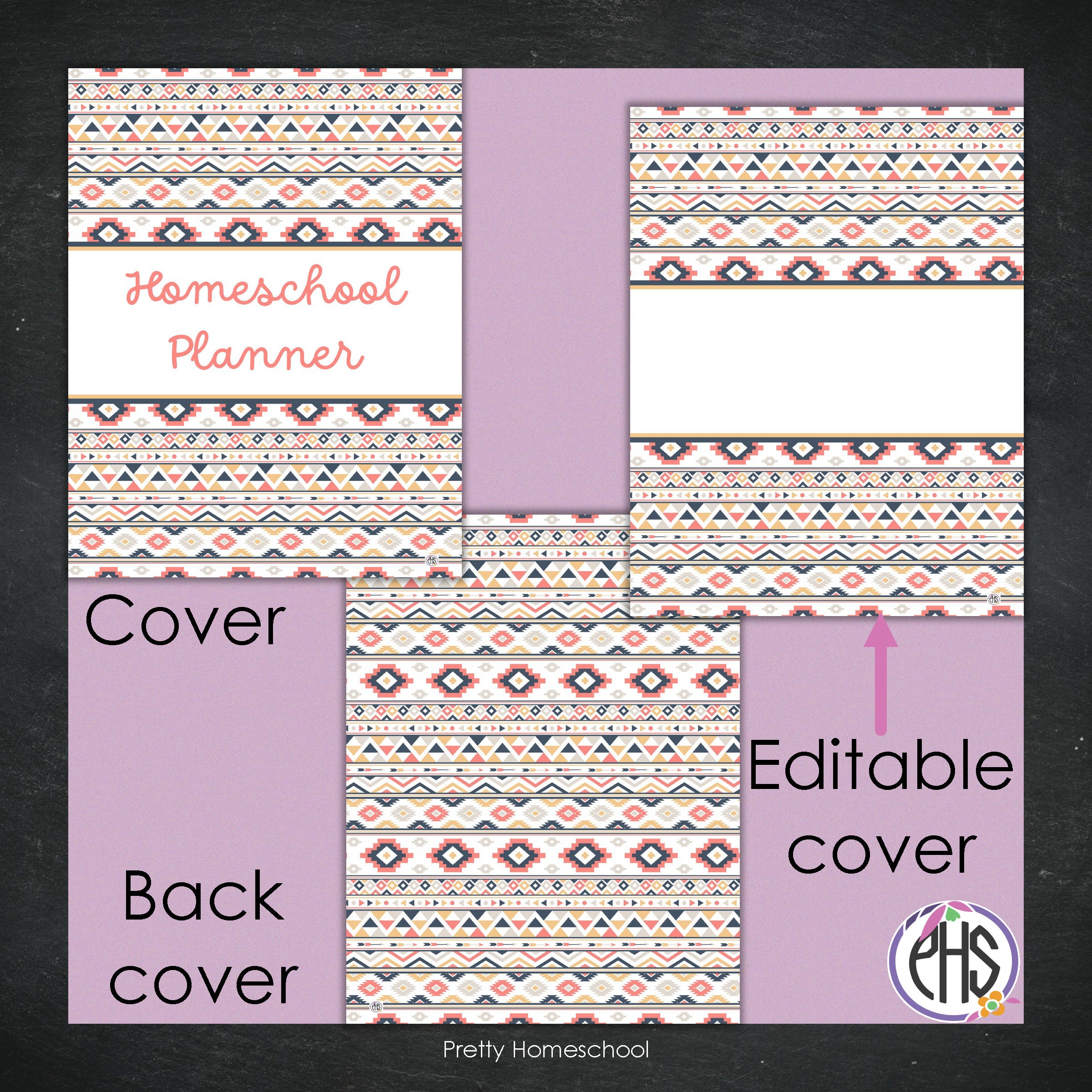 Printable Homeschool Planner Binder Cover, Editable Binder Cover ...