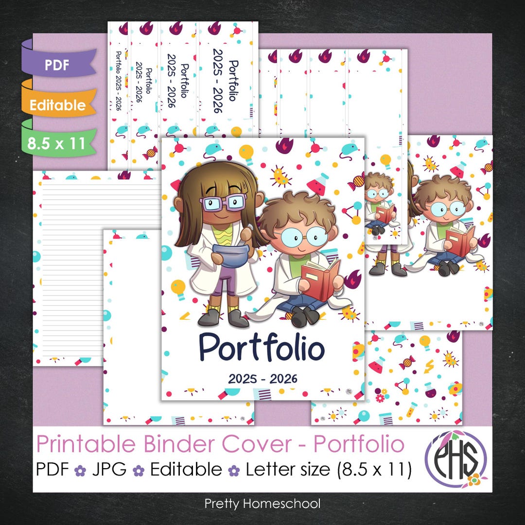 Homeschool Portfolio Binder 2025–2026 | Editable and Printable Binder ...