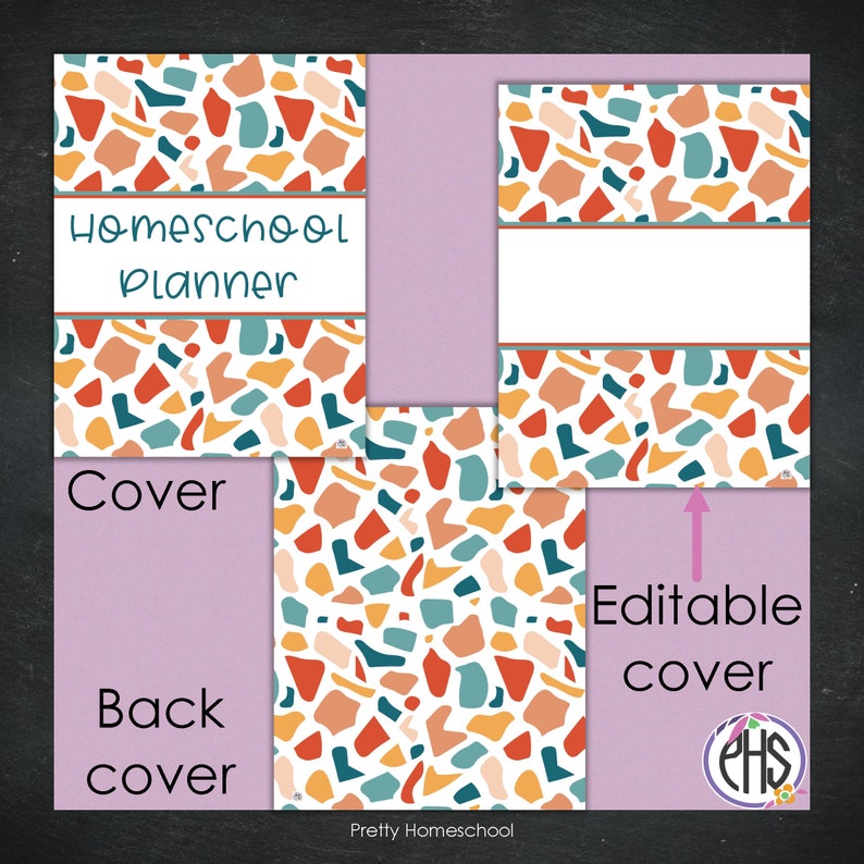 Printable Homeschool Planner Binder Cover, Editable Binder Cover ...