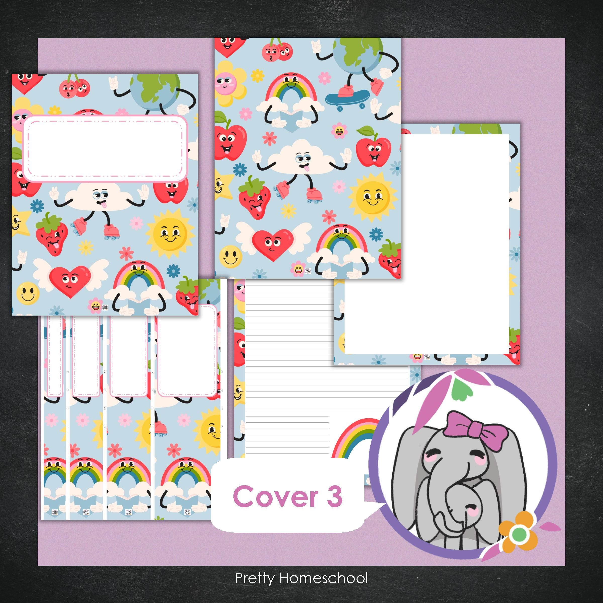 Printable and Editable Binder Covers and Spines - School Stationary ...