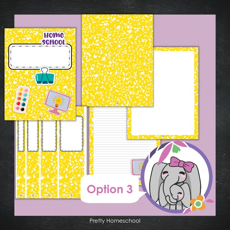 Printable and Editable Binder Covers and Spines - Composition Notebook ...