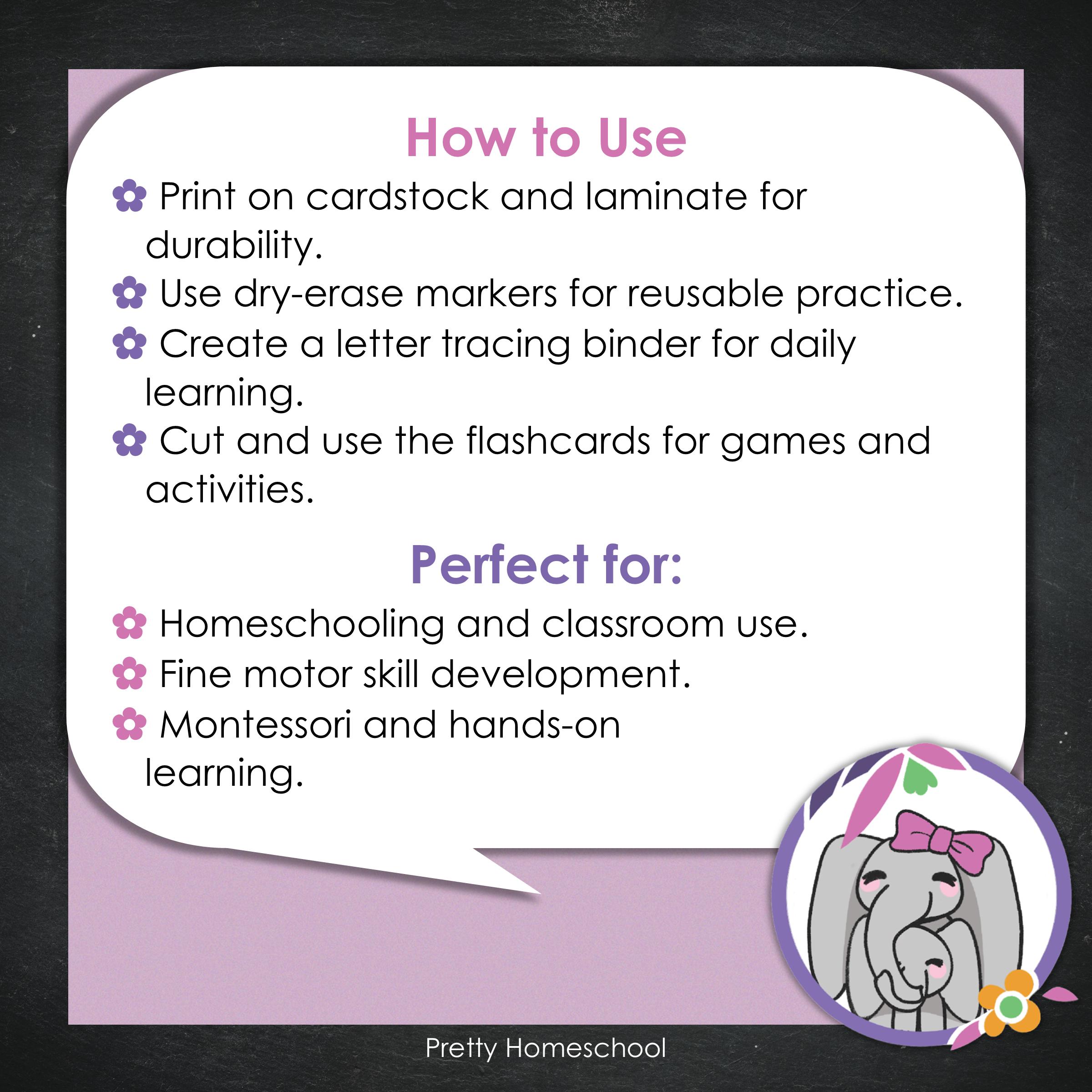 Printable Letter Tracing Worksheet and Flashcards - Handwriting ...