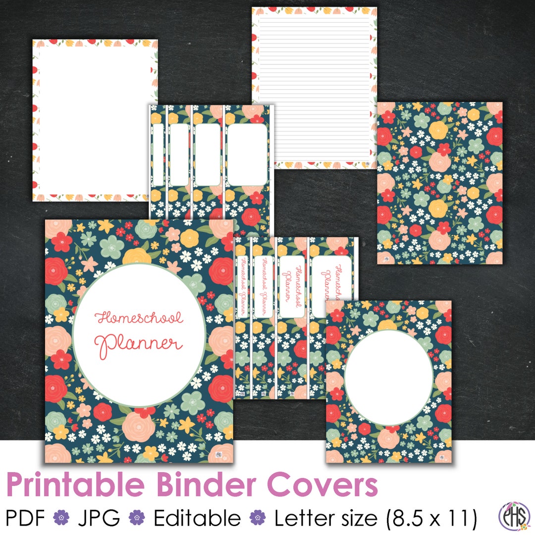 Printable Homeschool Planner Binder Cover Editable Binder - Etsy