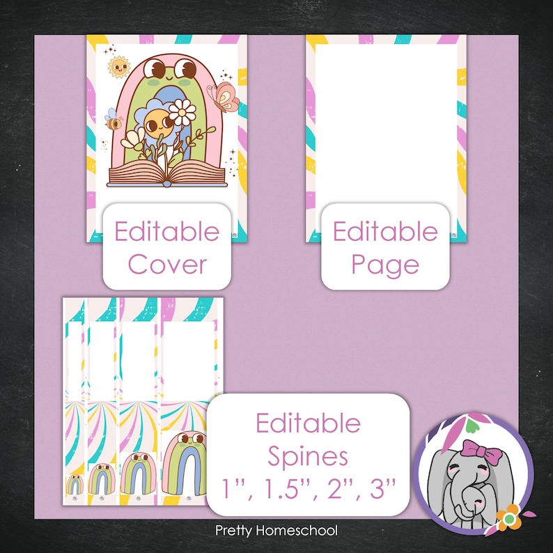 Editable and Printable Homeschool Portfolio Binder Covers and Spines ...