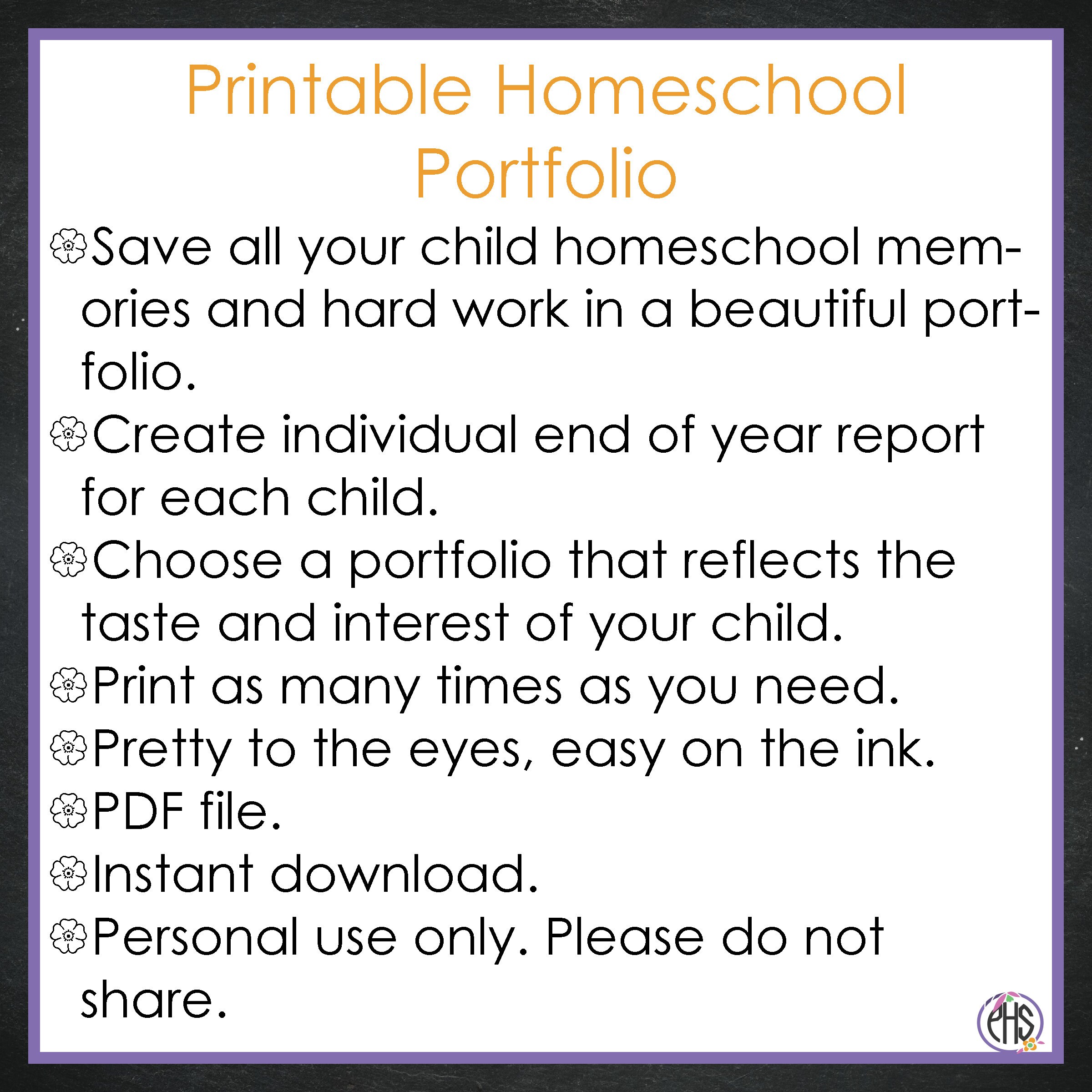 Printable Homeschool Portfolio, End of Year Progress Report, Homeschool ...