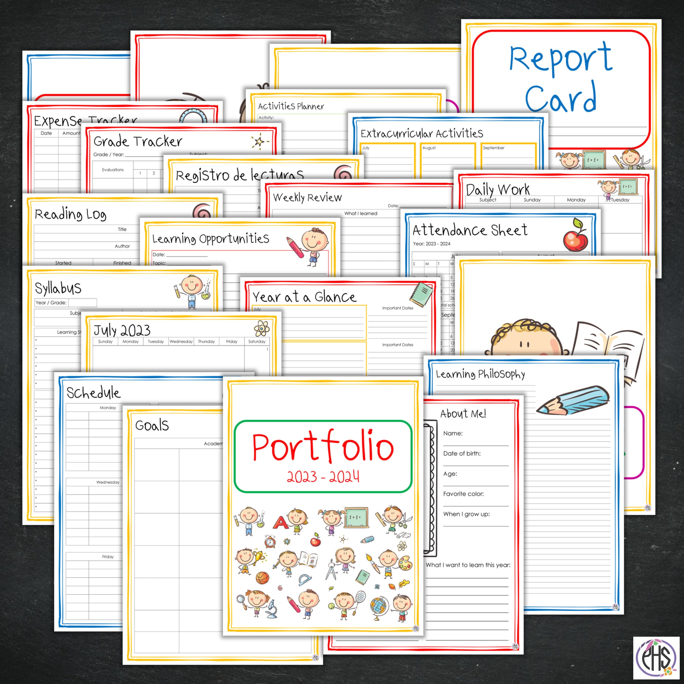 Printable Homeschool Portfolio, End of Year Progress Report, Homeschool ...