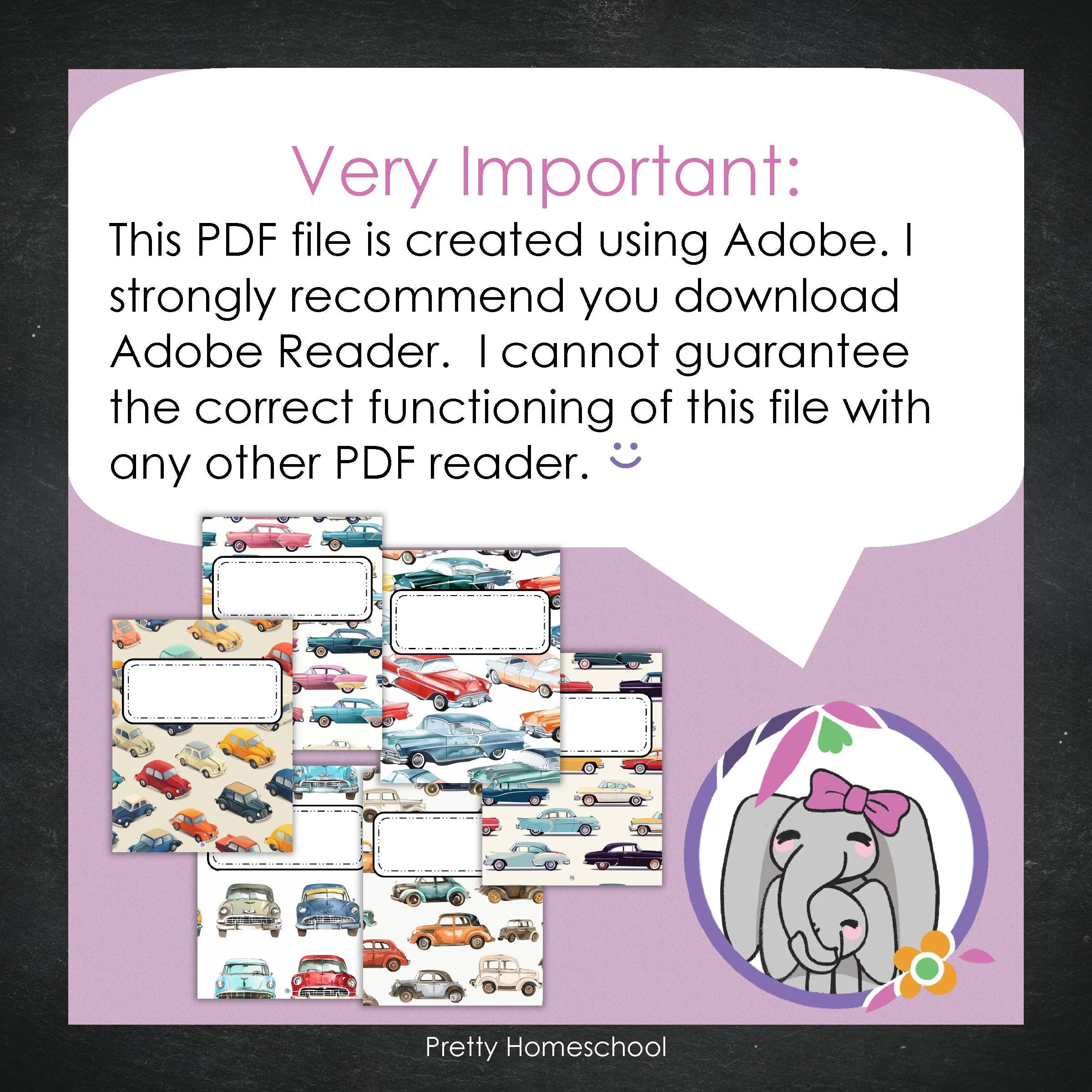 Printable and Editable Binder Covers and Spines - Vintage Cars Theme ...