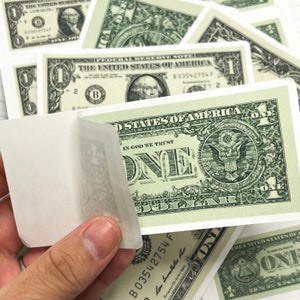 One Dollar Bill Stickers - Math Stickers - Educational Stickers ...