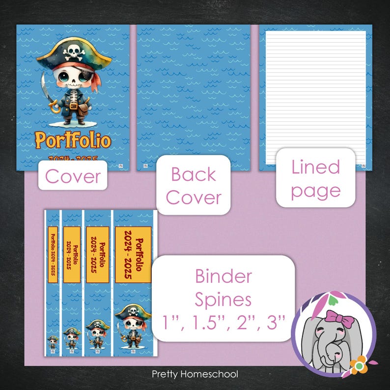 Editable and Printable Homeschool Portfolio Binder Covers and Spines ...