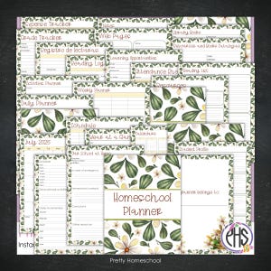 Printable Homeschool Planner 2025-2026 | Lesson Planner for Multiple ...